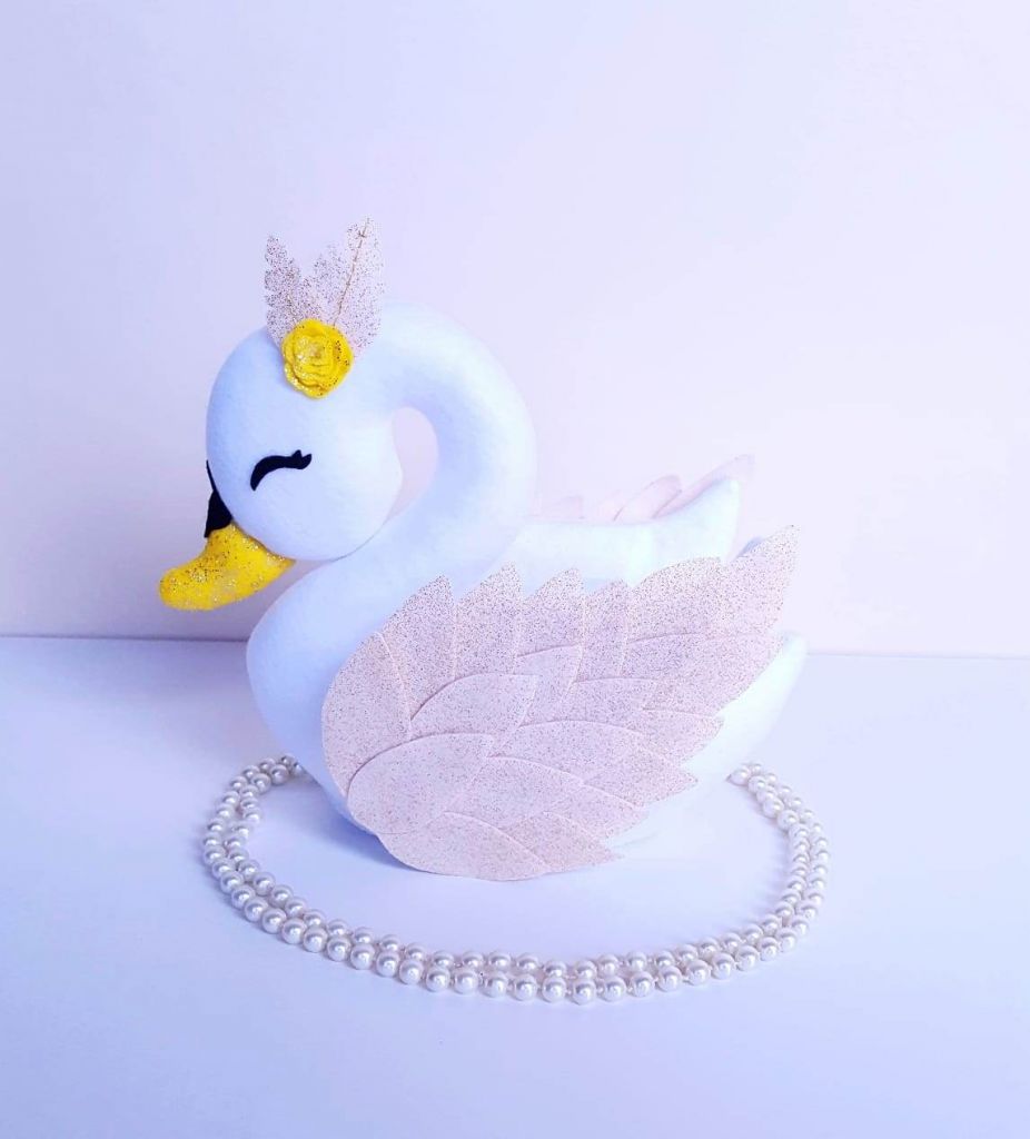 Molde de Cisne 3D Para Download e Impressão #FeltroFácil